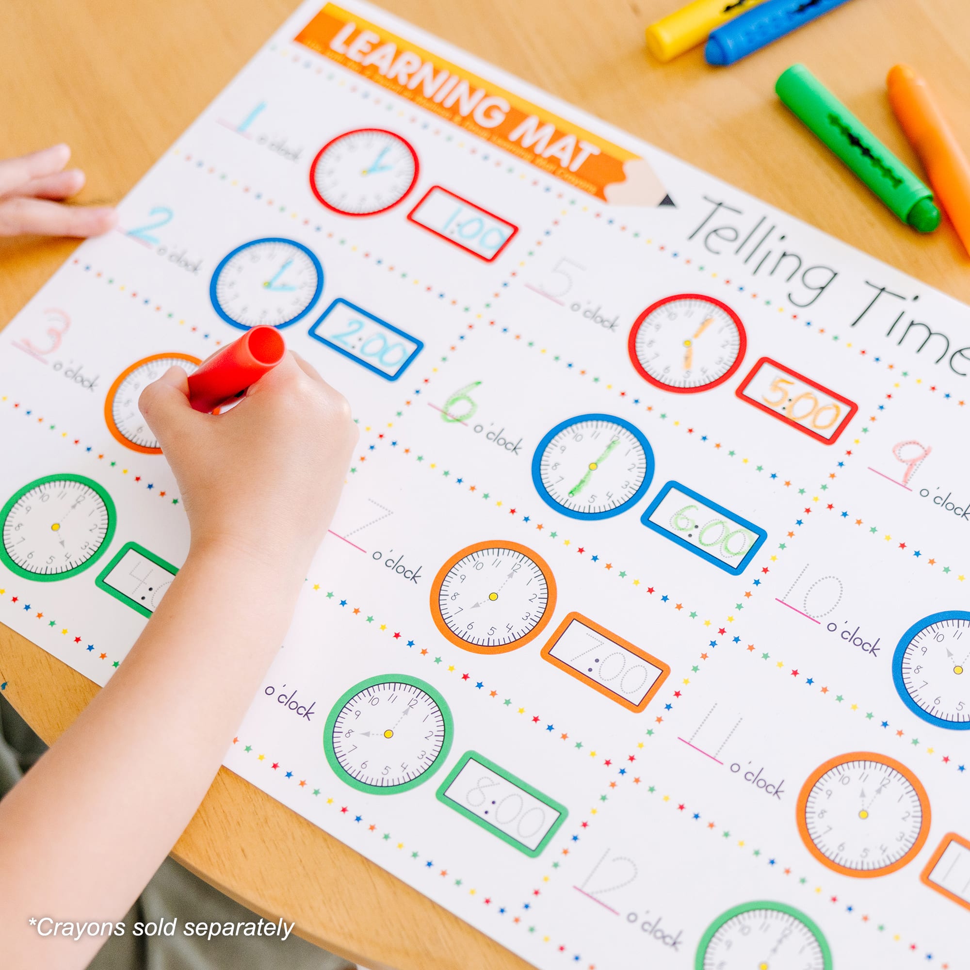 Product: Telling Time Write-A-Mat (Bundle of 6)