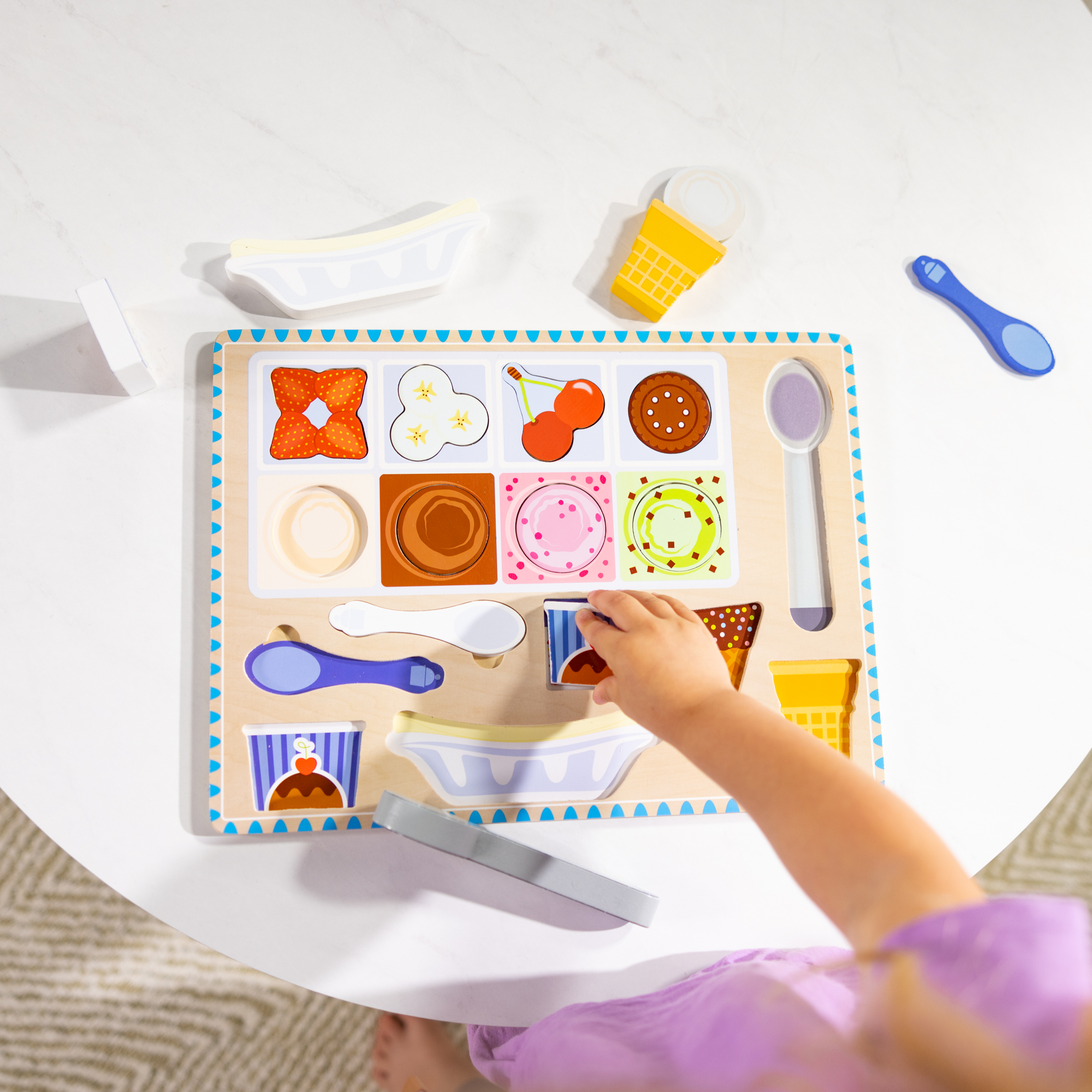 Product: Wooden Magnetic Ice Cream Puzzle & Play Set - 16 Pieces