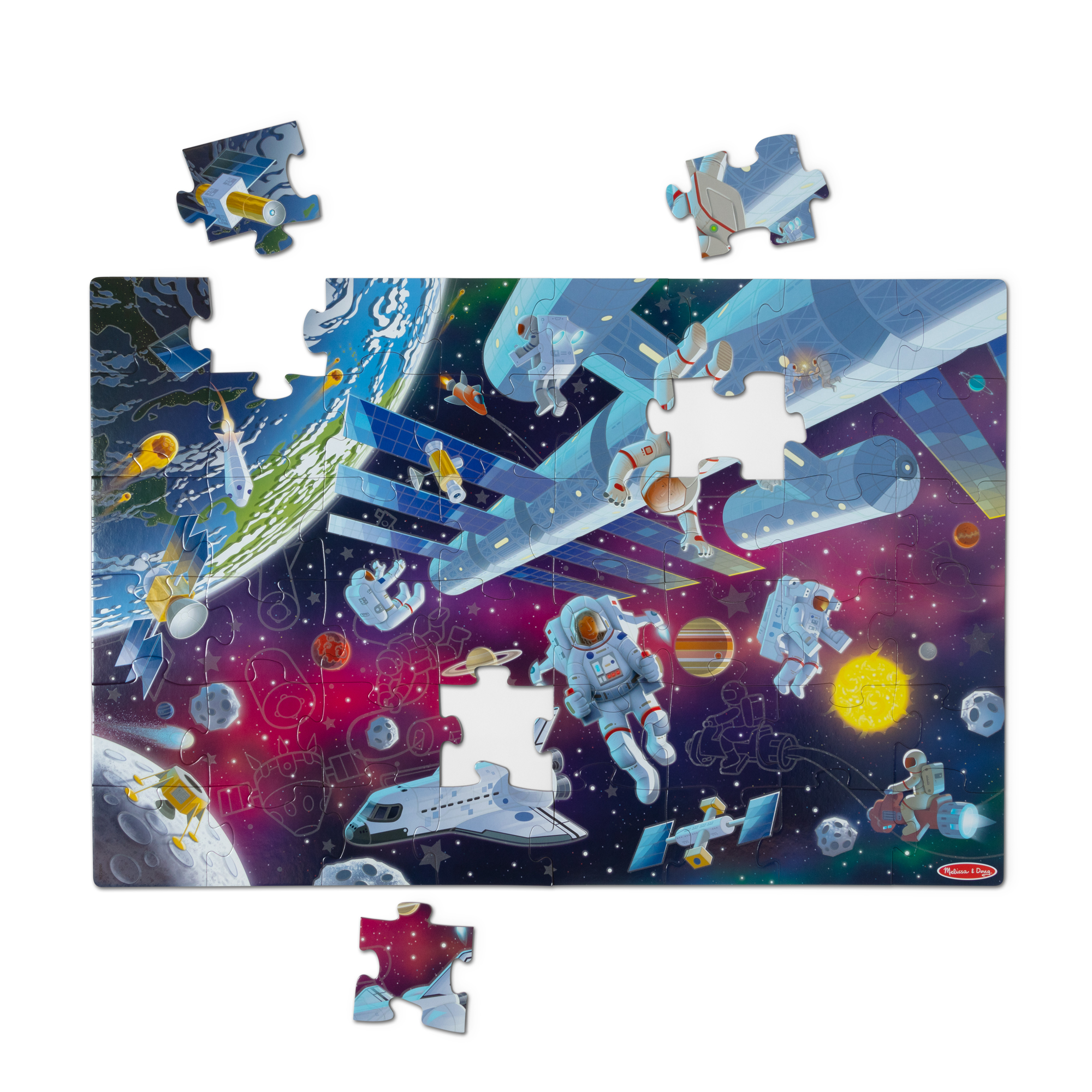 Product: Outer Space Glow in the Dark Floor Puzzle - 48 Pieces