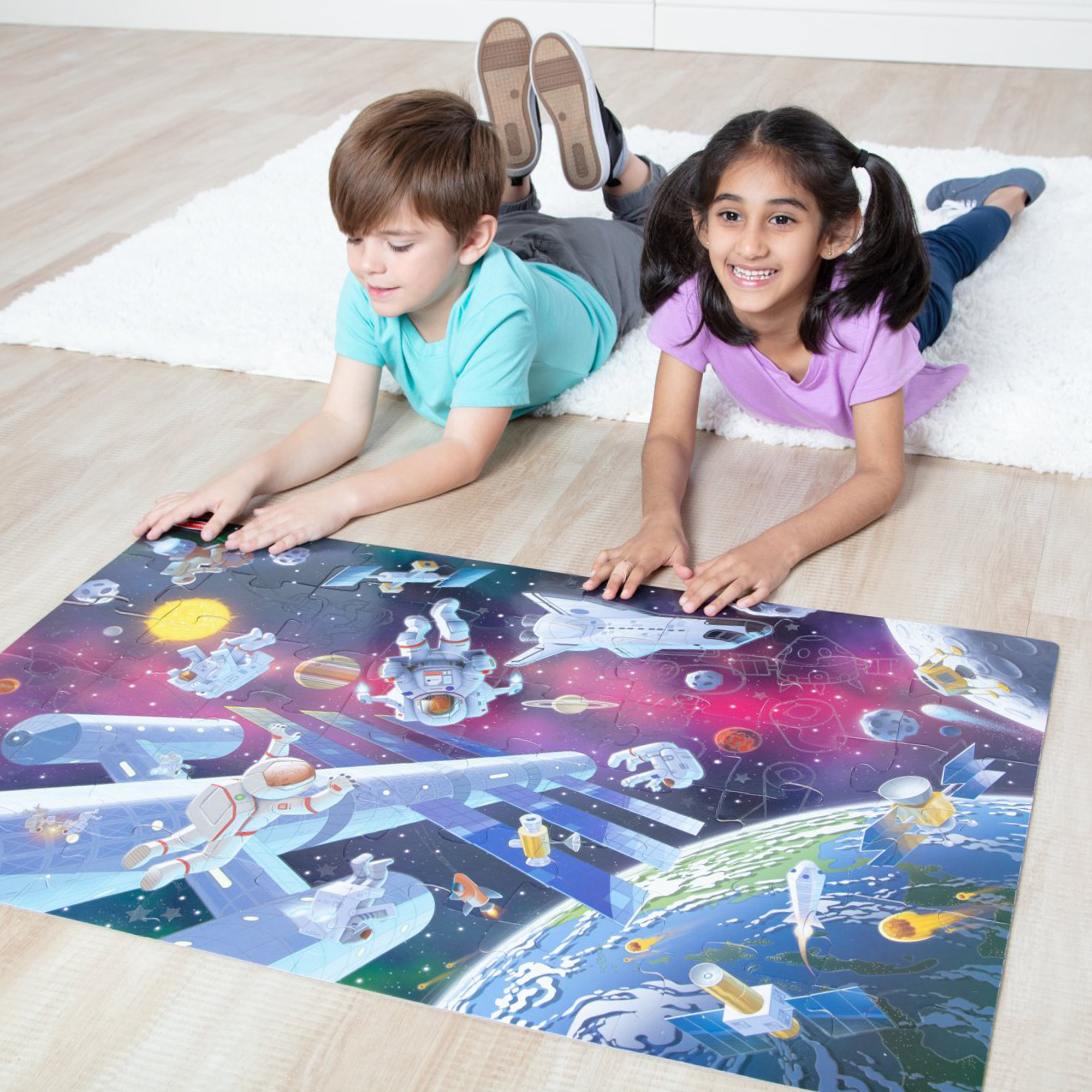 Product: Outer Space Glow in the Dark Floor Puzzle - 48 Pieces